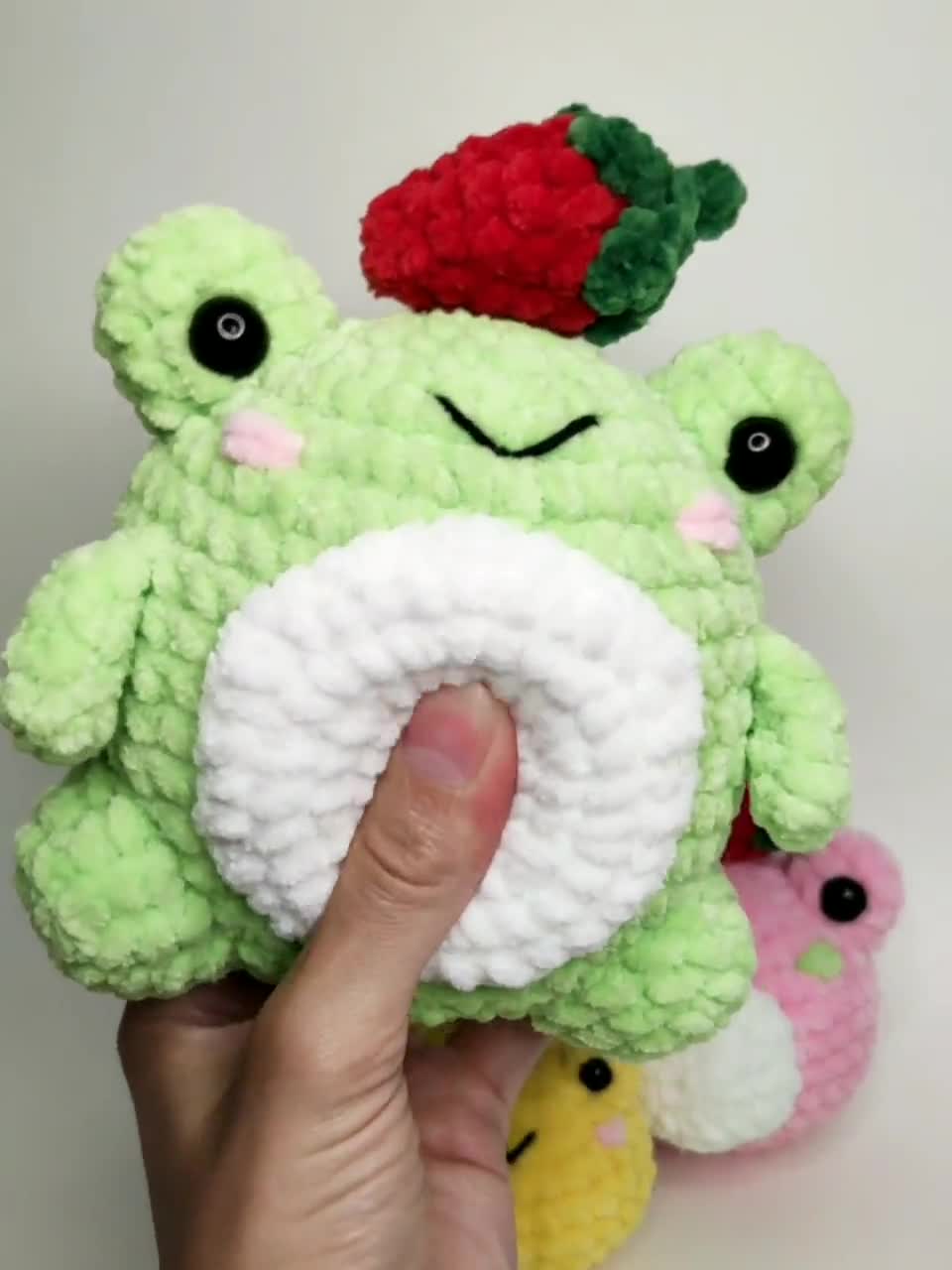 Toys & Games Strawberry frog plush toy Green frog stress buddy Cute ...