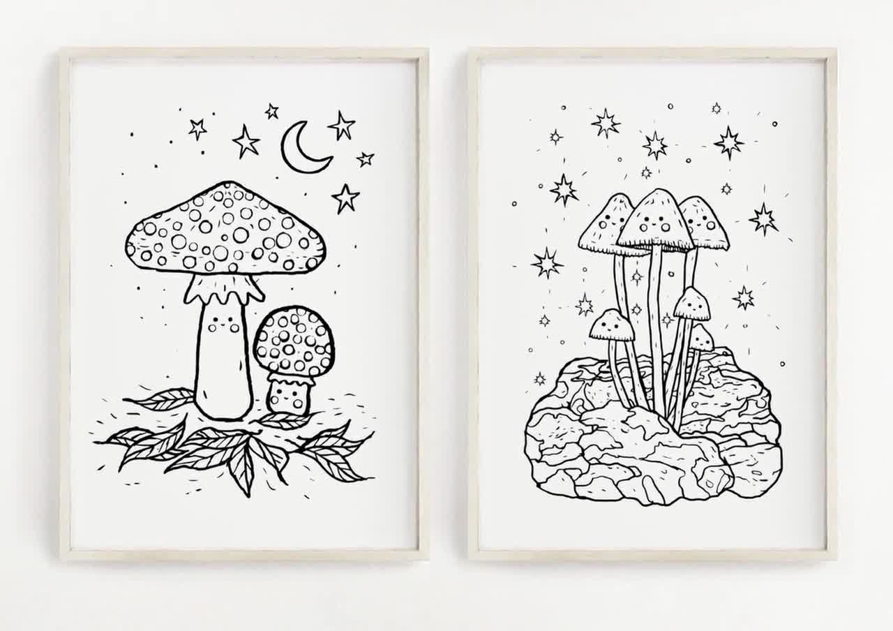 Home Décor Home & Living Digital Download Toadstool Print Fungi Art ...